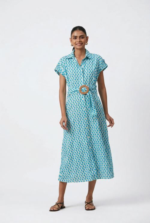 RO'S GARDEN Ro's Garden Catherine Printed Midi Dress